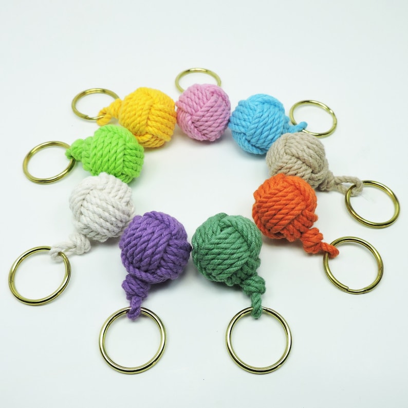 Tropical Beach Monkey Fist Key Fob 9 Colors - Etsy