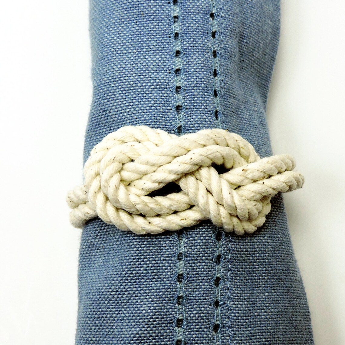 Nautical Figure Eight Infinity Knot Napkin Rings Natural White - Etsy