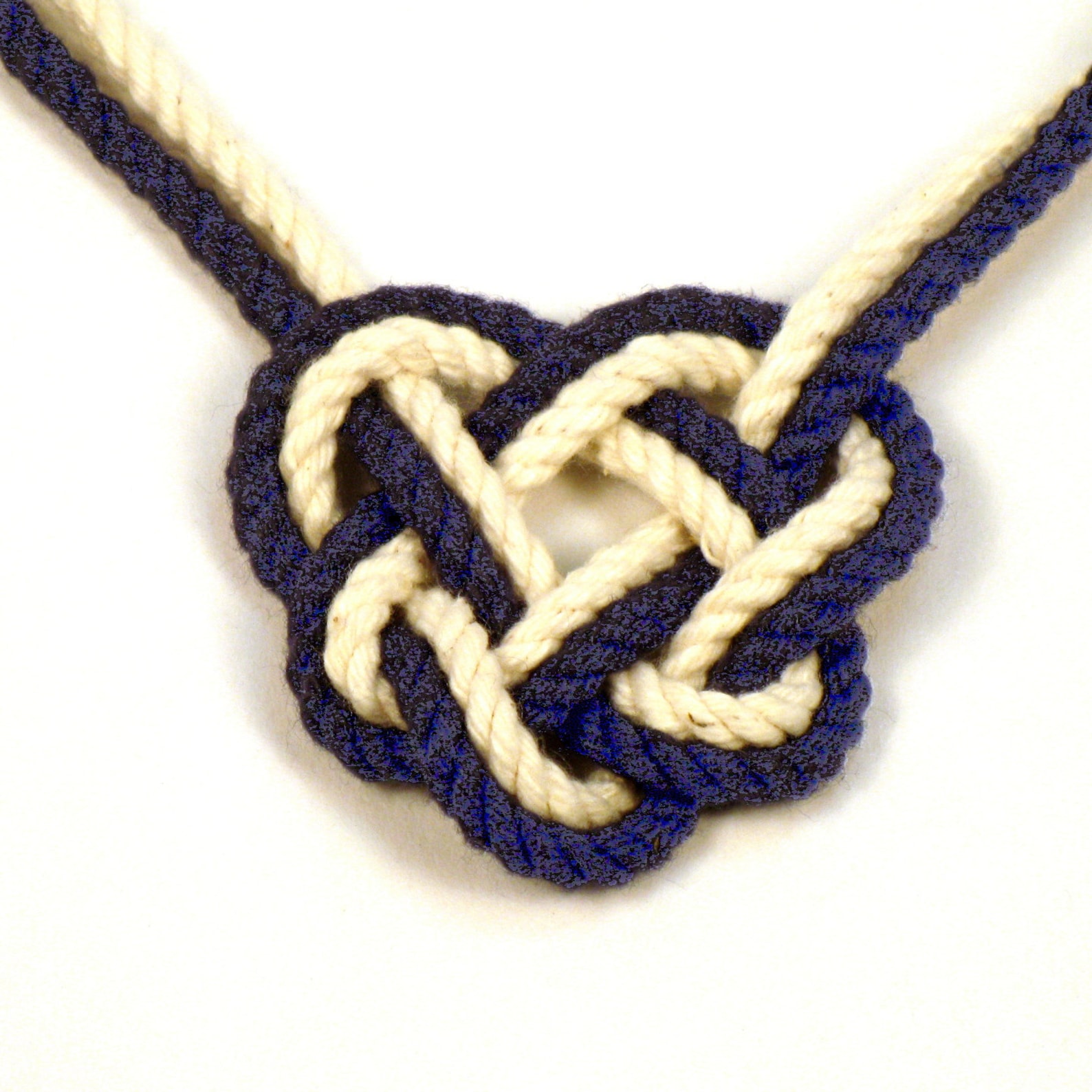 Heart Knot Necklace I Love You Cotton Heart Knotted Pendant | Etsy