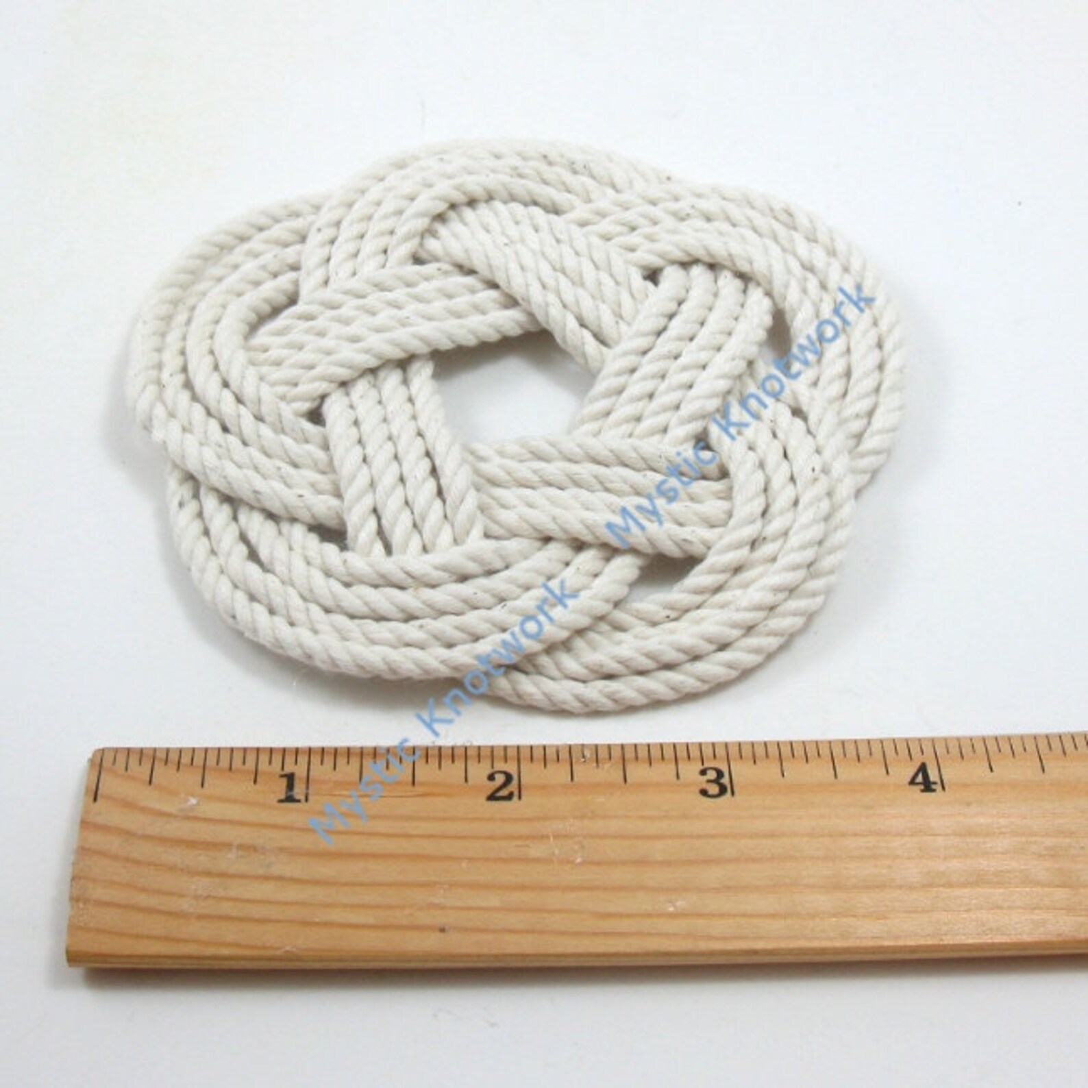 Nautical Weave White Coasters Turk's Head Knots in Natural White Set of ...