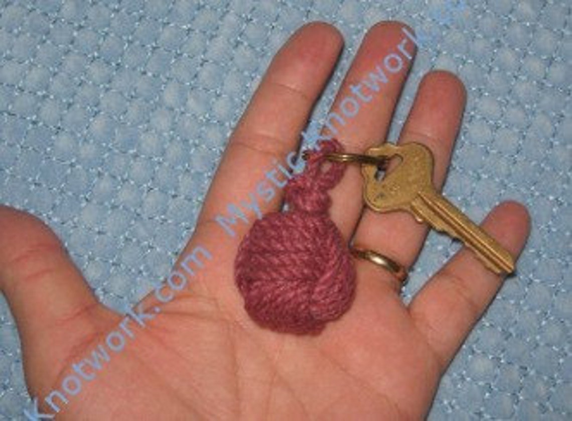 Nautical Key Ring Red Cotton Monkey's Fist Keychain Red | Etsy