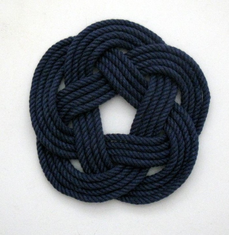 Navy Nautical Coasters Navy Blue Woven Turk's Head Coasters Set of 4 ...