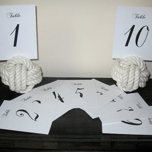 10 Navy Blue Nautical Wedding Rope Table Number Knots 5 Across No Roll ...