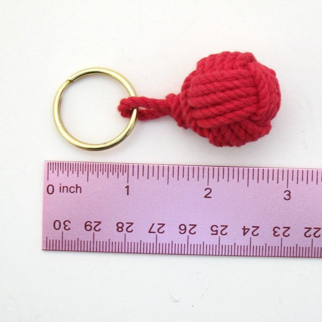 Nautical Key Ring Red Cotton Monkey's Fist Keychain Red | Etsy