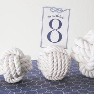 Nautical Wedding Rope Table Number Knots 5 Across No Roll Style Pack of ...