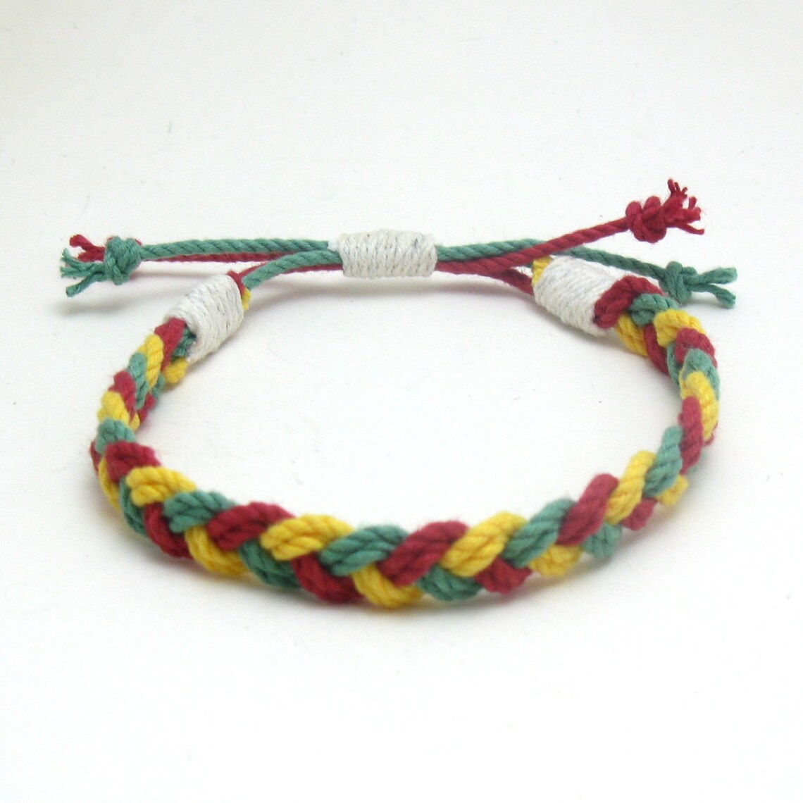Rasta Anklet Red Yellow and Green Braided Cotton Anklet - Etsy
