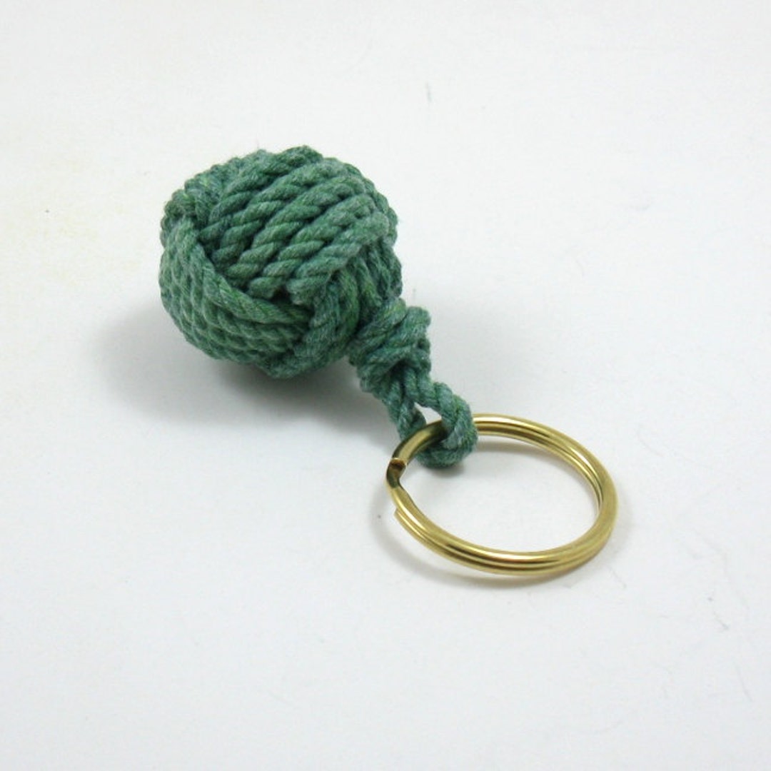 Nautical Key Ring Green Monkey's Fist Keychain - Etsy