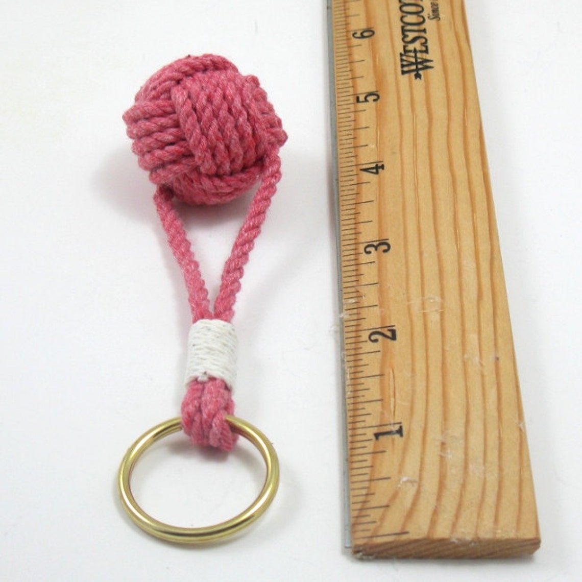 Monkeyfist Tan Cotton Key Chain Whipped With Split Ring | Etsy