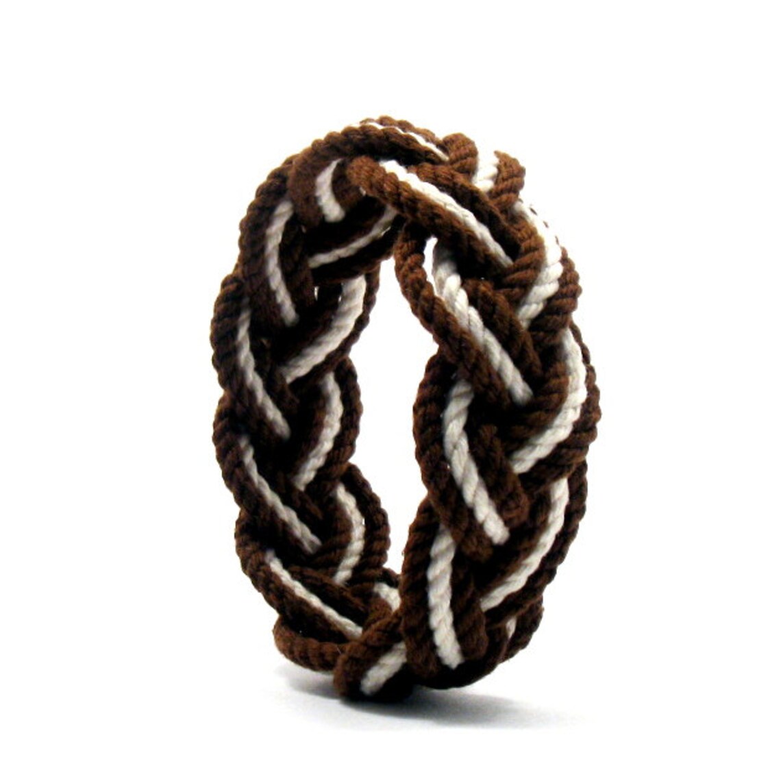 Surfer Rope Sailor Knot Bracelet in Brown and White Cotton | Etsy