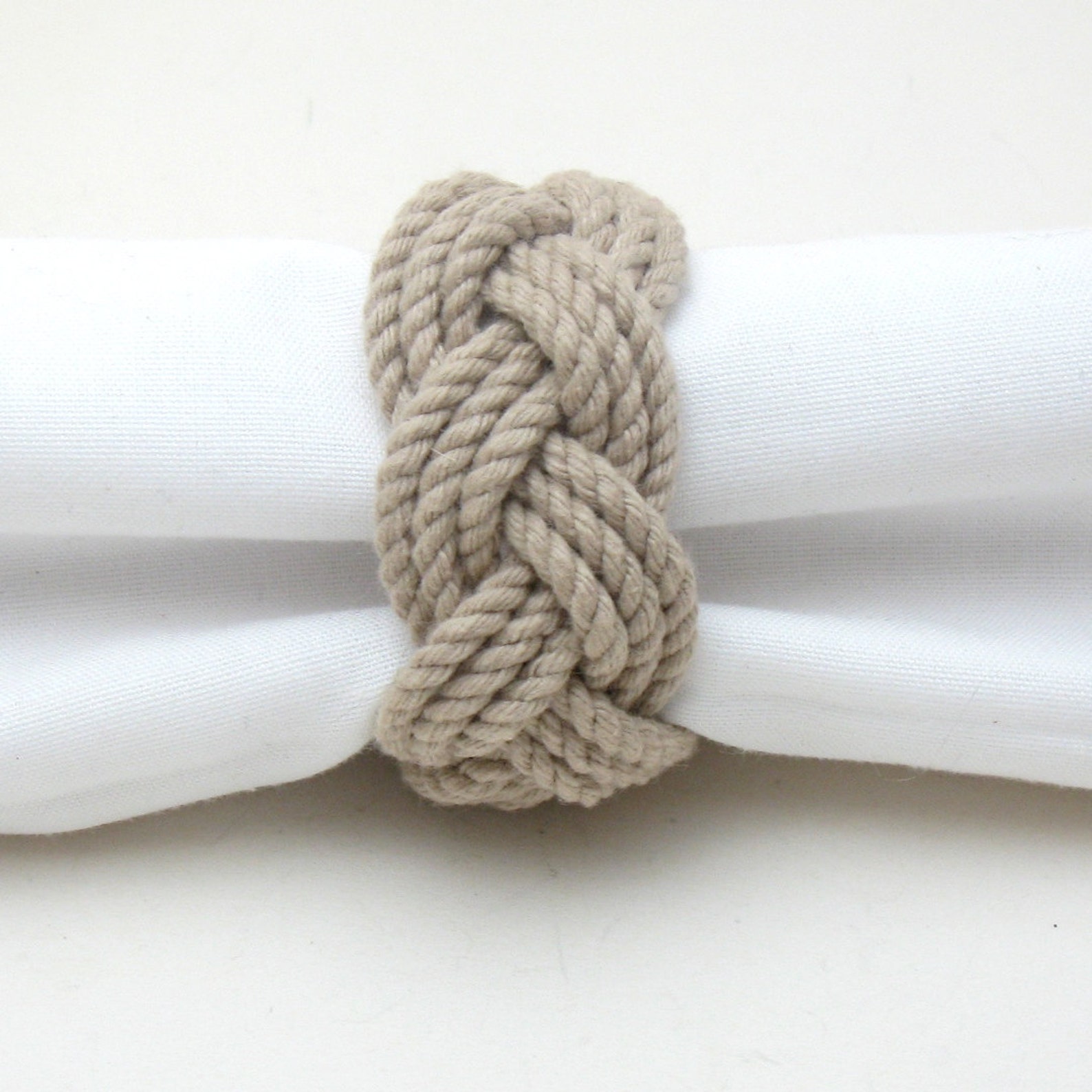Nautical Napkin Rings Woven Tan Cotton Pack of 4 - Etsy