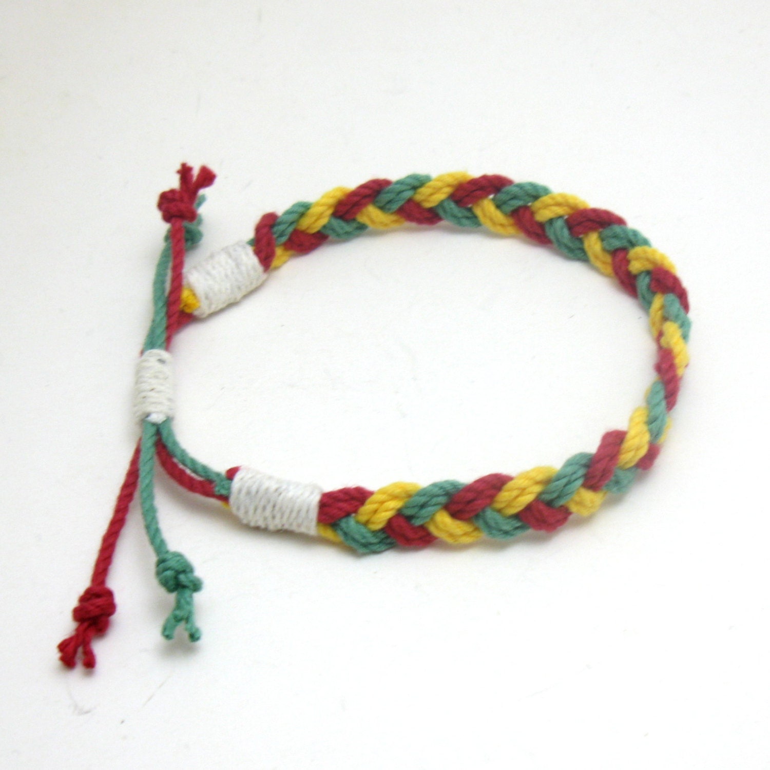 Rasta Anklet Red Yellow and Green Braided Cotton Anklet - Etsy