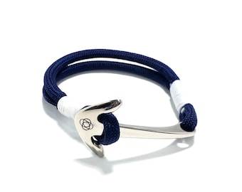 Nautical Rope Bracelet / Nautical Anchor Bracelet / Navy Blue Anchor ...