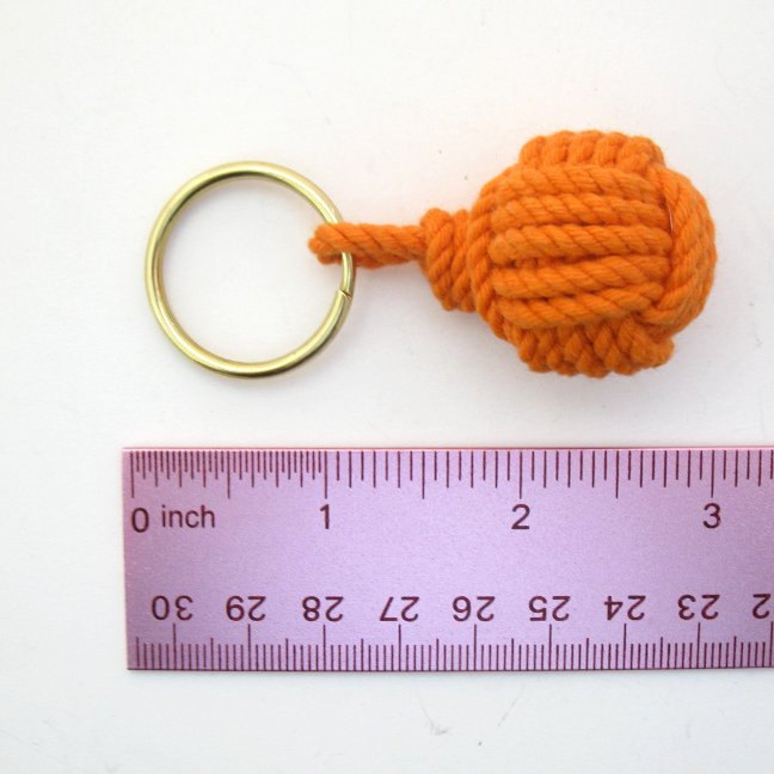 Orange Keyring Nautical Monkey's Fist Keychain Sleek | Etsy