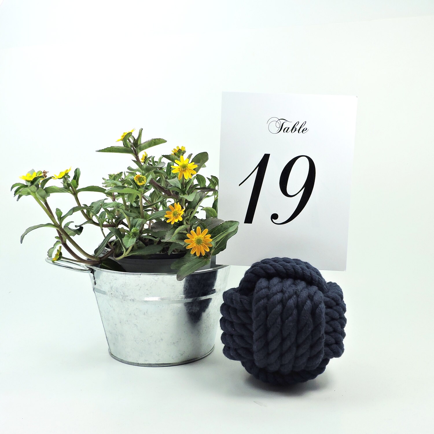 10 Navy Blue Nautical Wedding Rope Table Number Knots 5 Across - Etsy