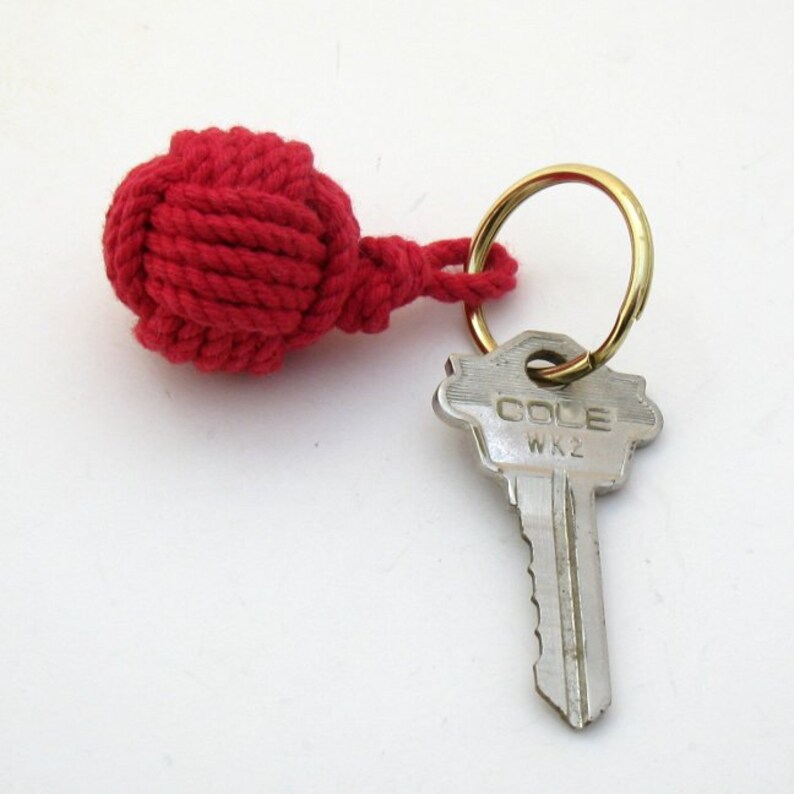 Nautical Key Ring Red Cotton Monkey's Fist Keychain Red - Etsy