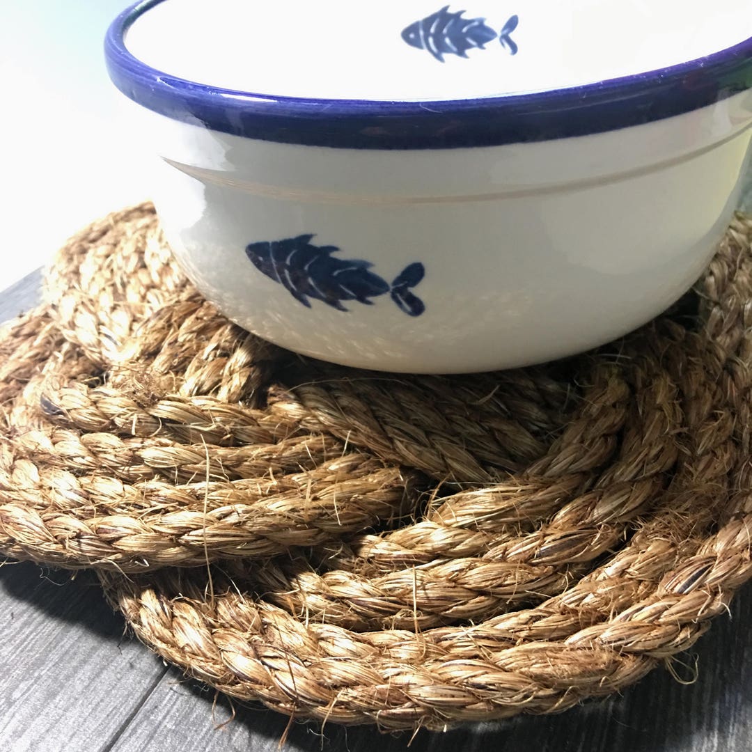Nautical Manila Woven Turks Head Trivet or Hot Pad - Etsy
