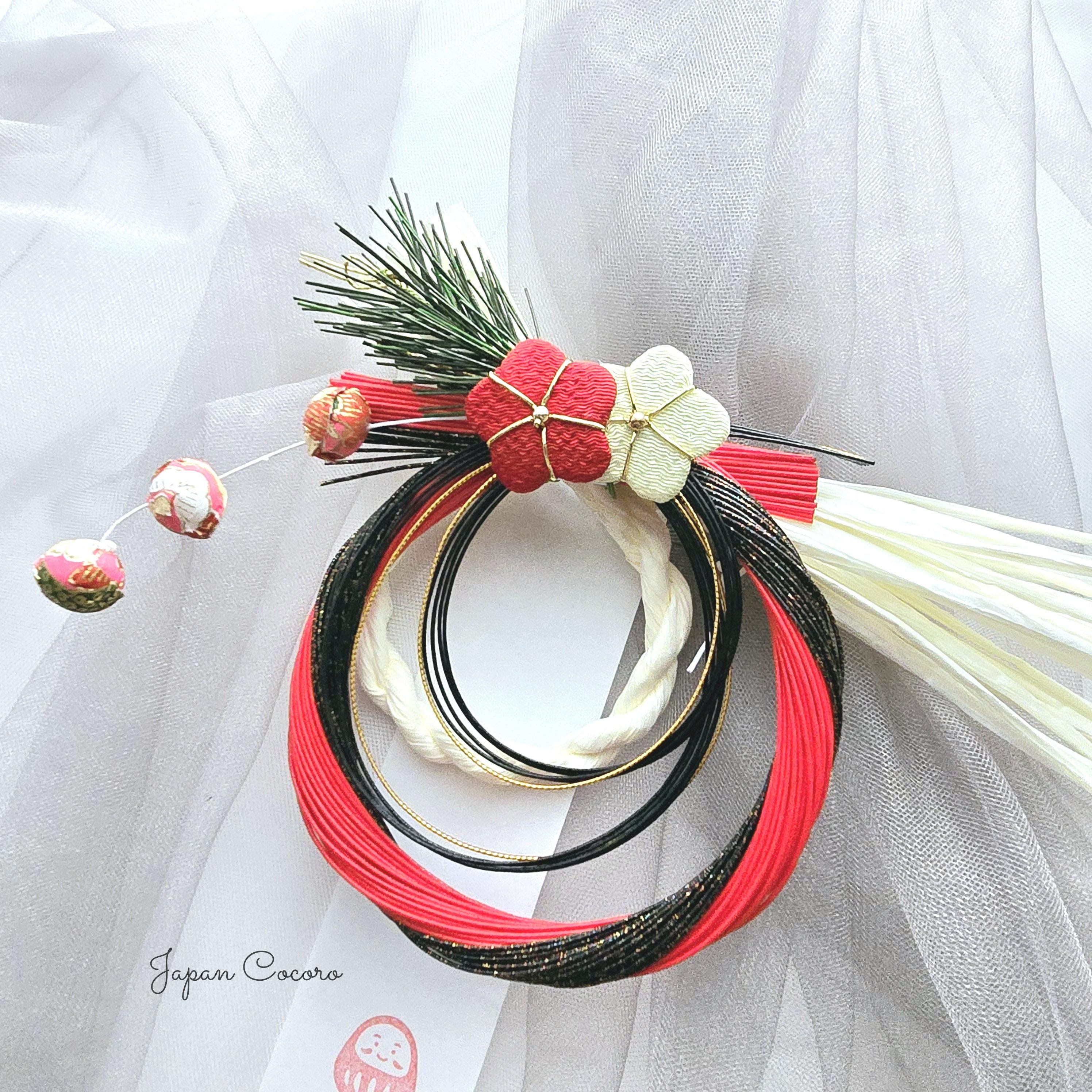 Japanese Shimenawa Wreath | Black, Red, Mizuhiki | Traditional Japanese ...