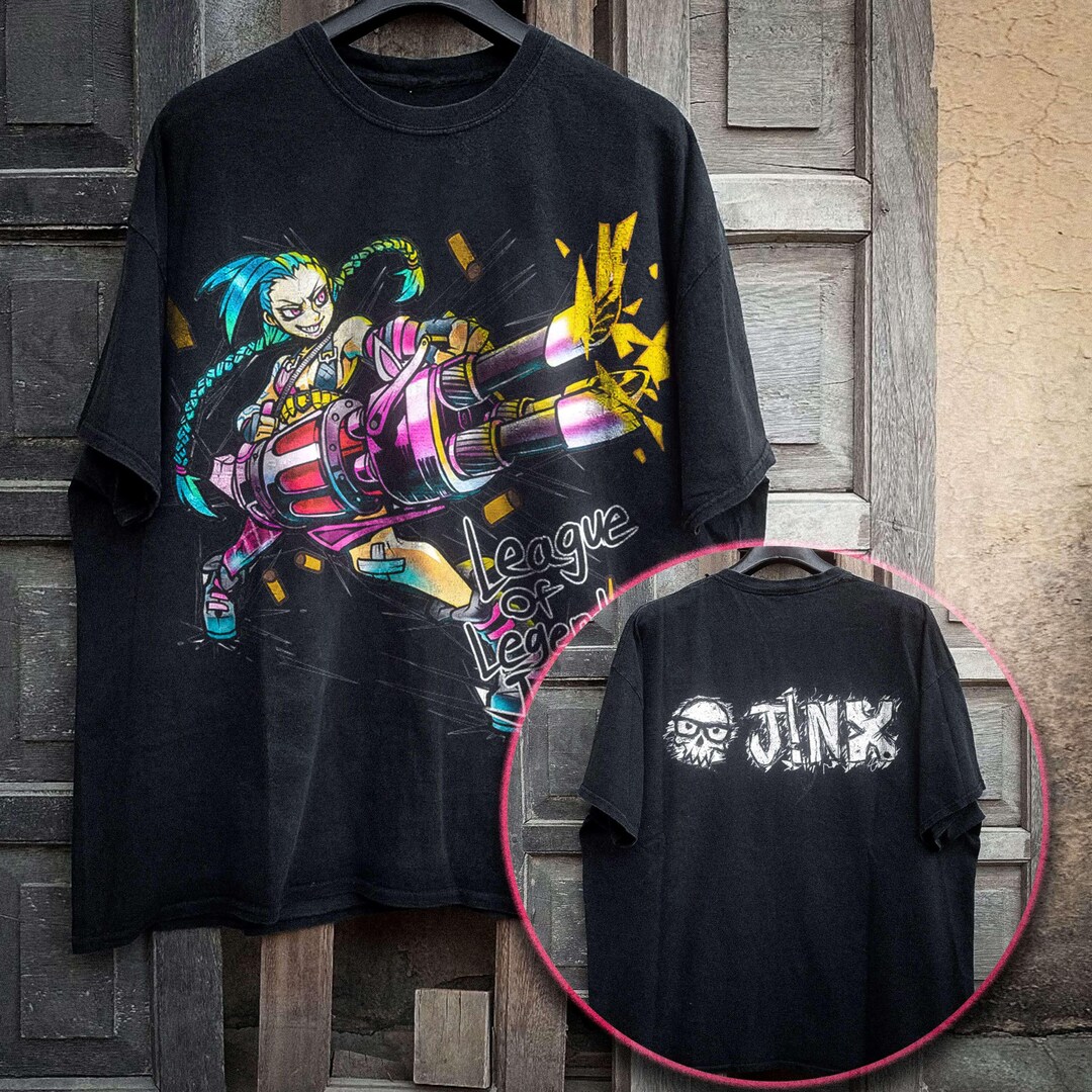 Vintage Jinx Anime T-shirt, Oversized Double-sided Print, High-weight ...
