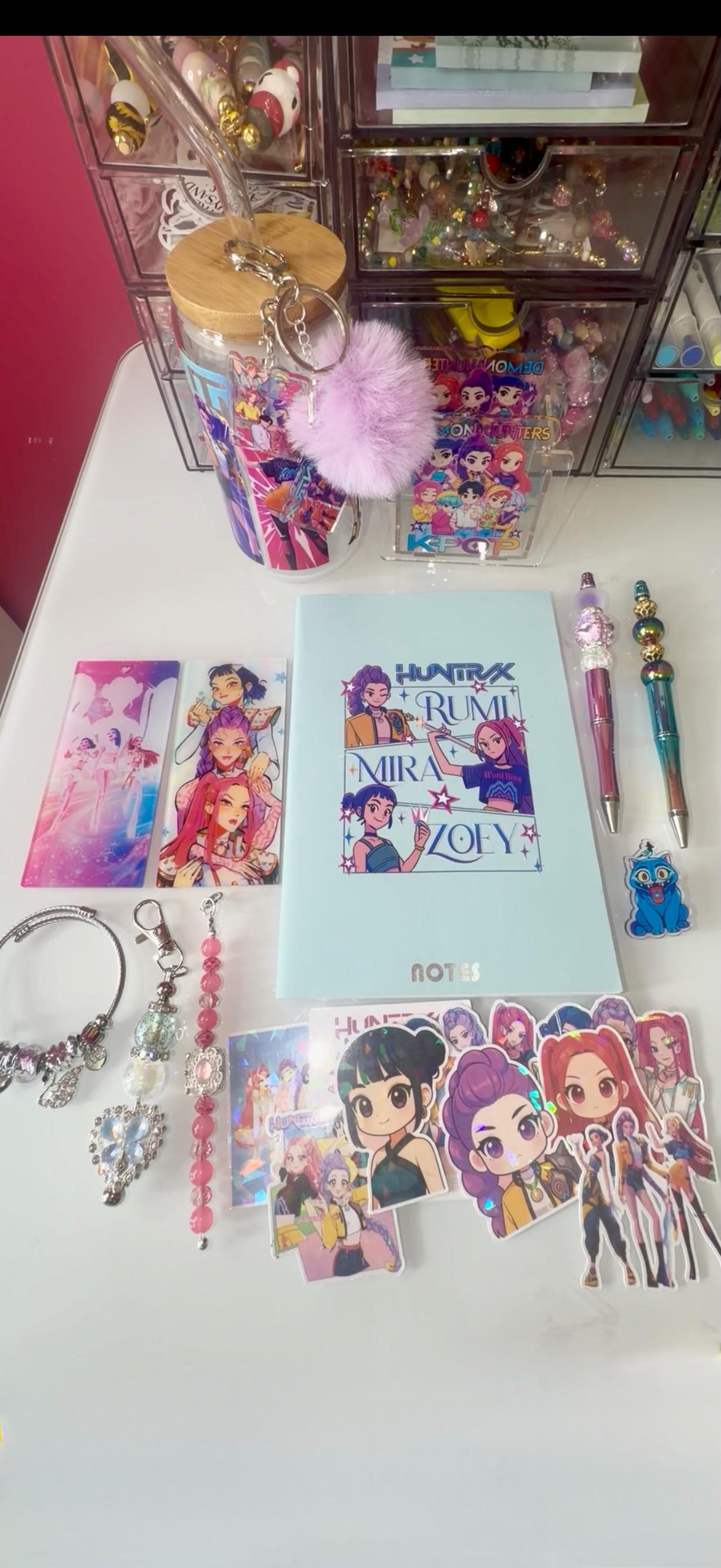 Kpop Demon Hunters Bundle | Beaded Pens, Custom Acrylic Bookmarks ...