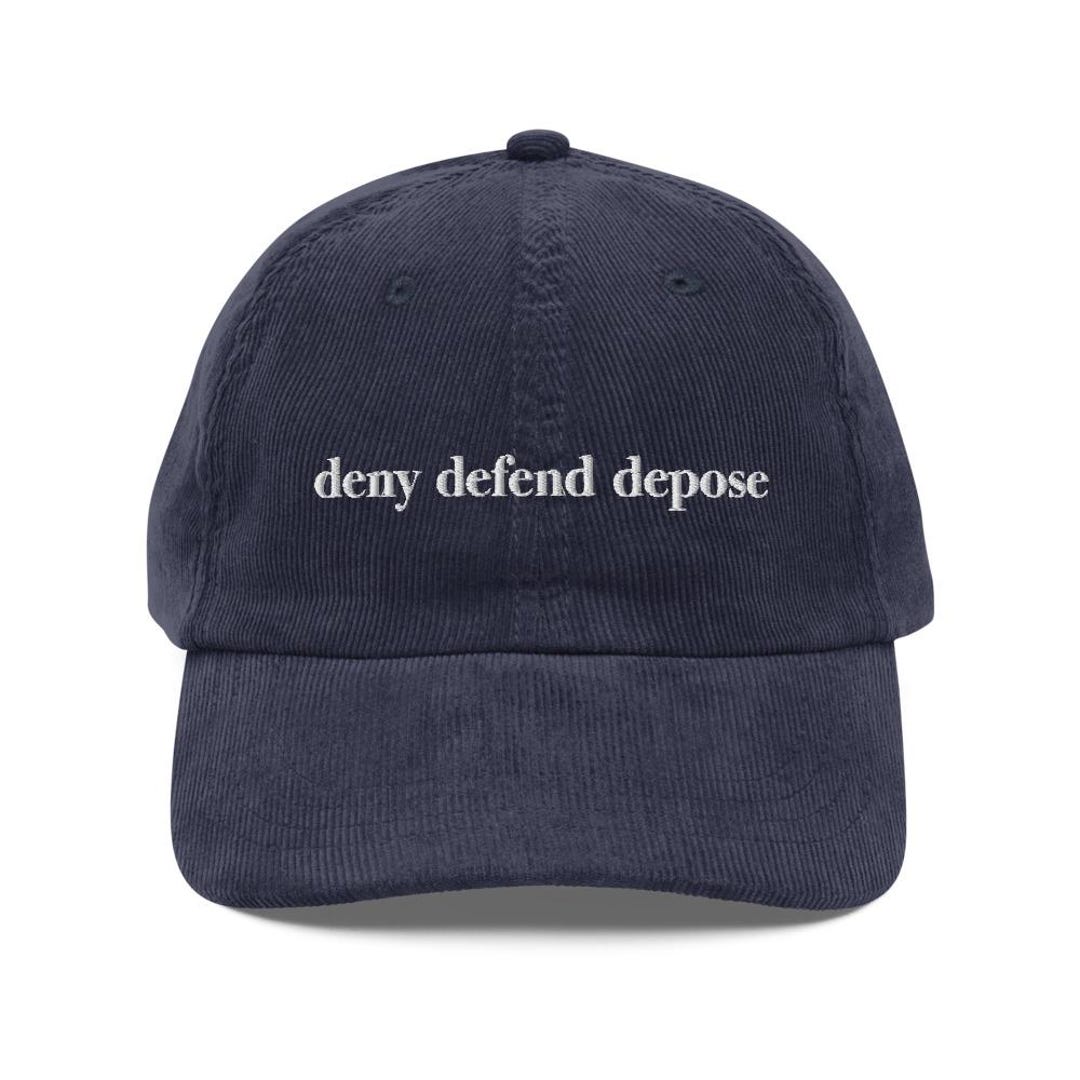 Deny Defend Depose Hat, Bold Statement Corduroy Hat, Unisex Classic Hat ...