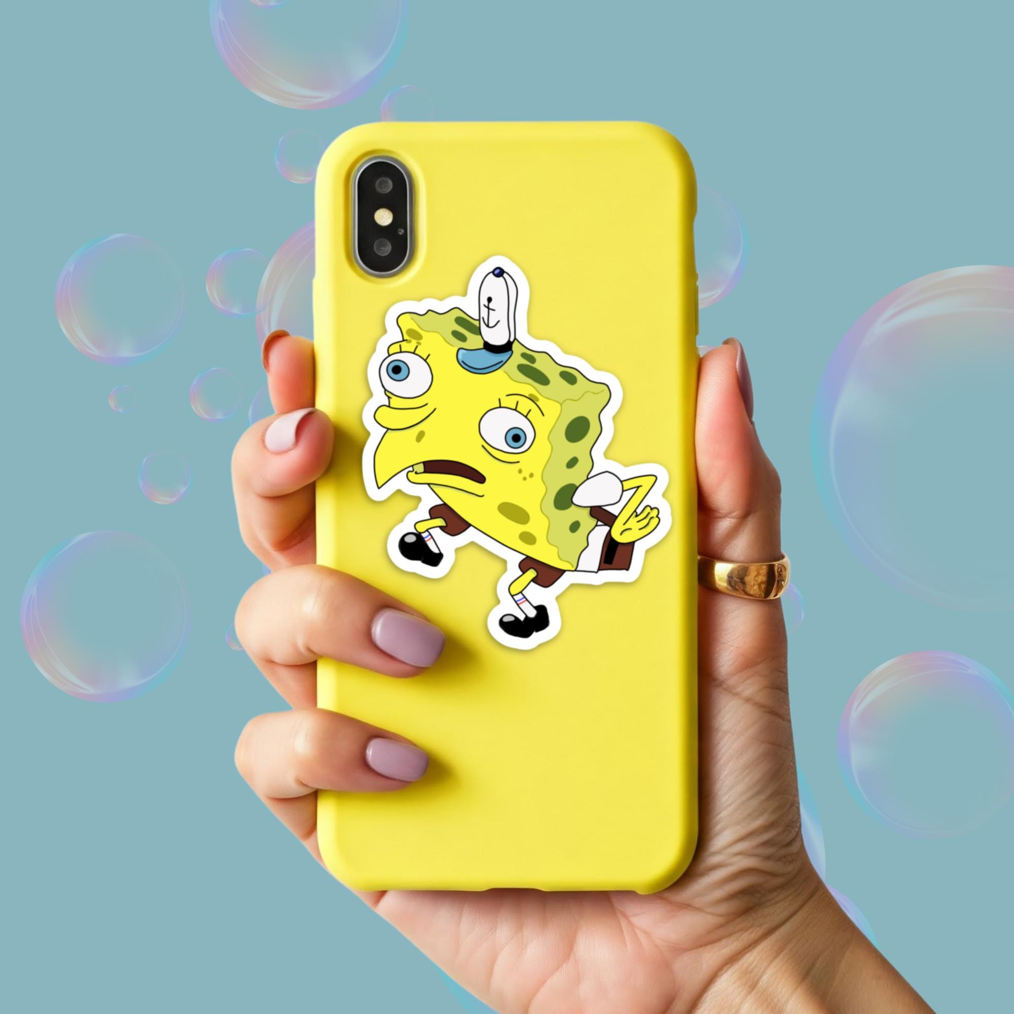 Mocking Spongeob Meme Sticker | Glossy Finish | Hand-drawn | Water ...