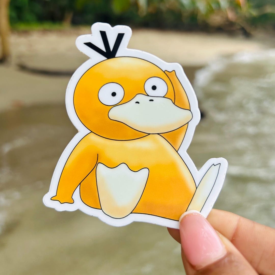 Psyduck Head-scratching Pokemon Sticker | Glossy Finish | Hand-drawn ...