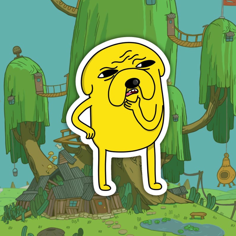 Jake the Dog Adventure Time Meme Sticker | Glossy Finish | Hand-drawn ...