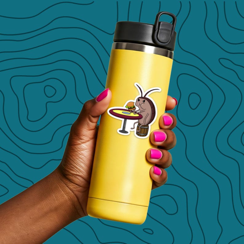 Angry Cockroach Meme From Spongebob Sticker | Glossy Finish | Hand ...