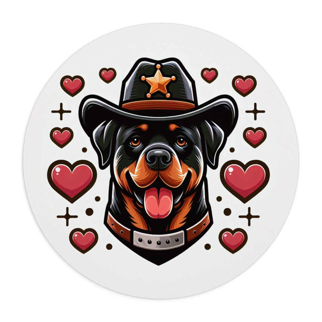 Rottweiler Sheriff Mouse Pad - Etsy