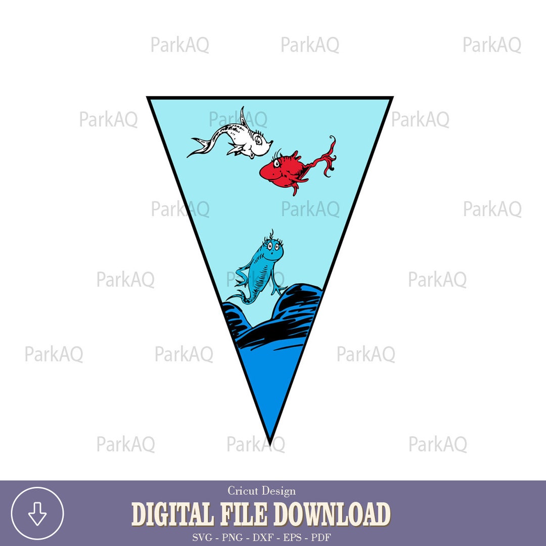 One Fish Two Fish Red Fish Blue Fish Svg, Dr Seuss Svg, Dr Seuss Book ...