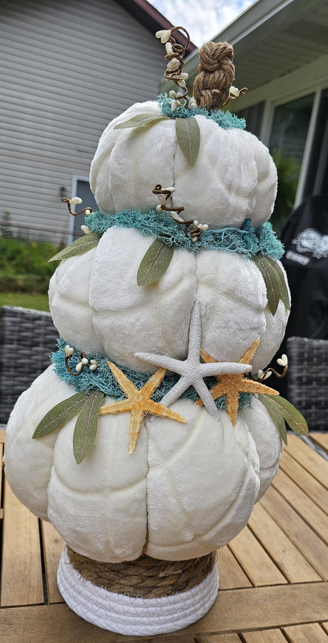 Topiary Star Fish Beachy Ocean Triple Pumpkin Fall Halloween ...