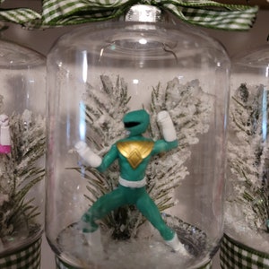 Go Go Power Rangers Adorable Set of 5 Christmas Tree Ornaments Pink ...