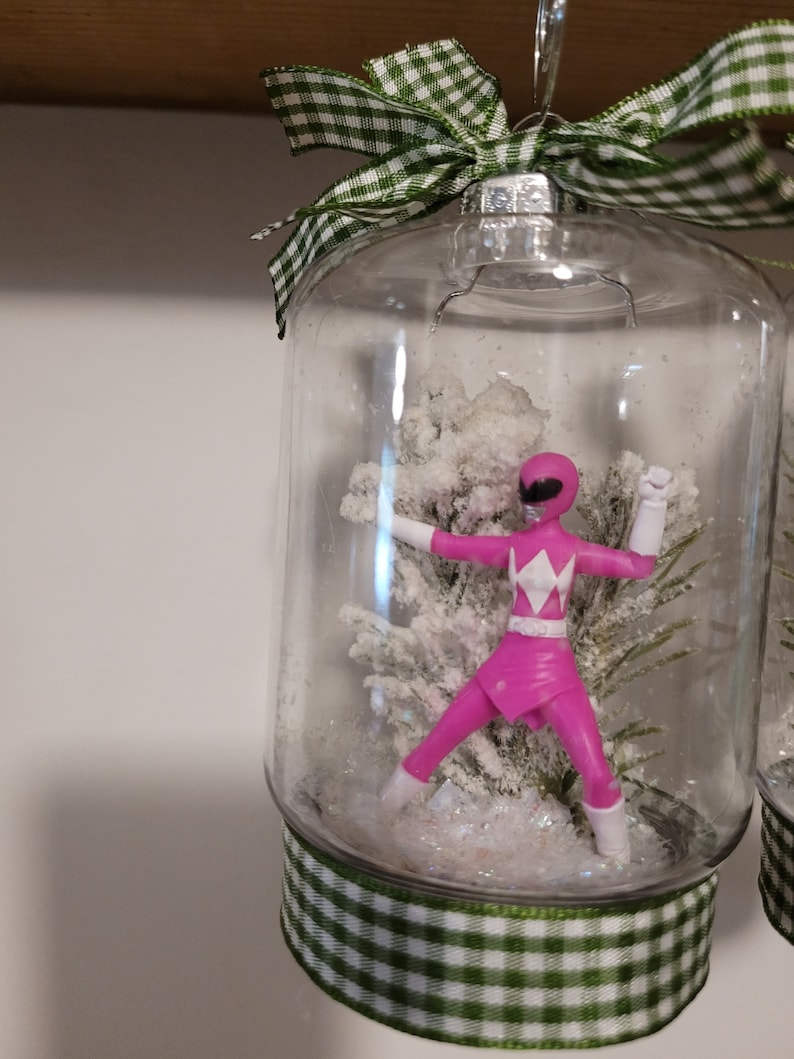 Go Go Power Rangers Adorable Set of 5 Christmas Tree Ornaments Pink ...