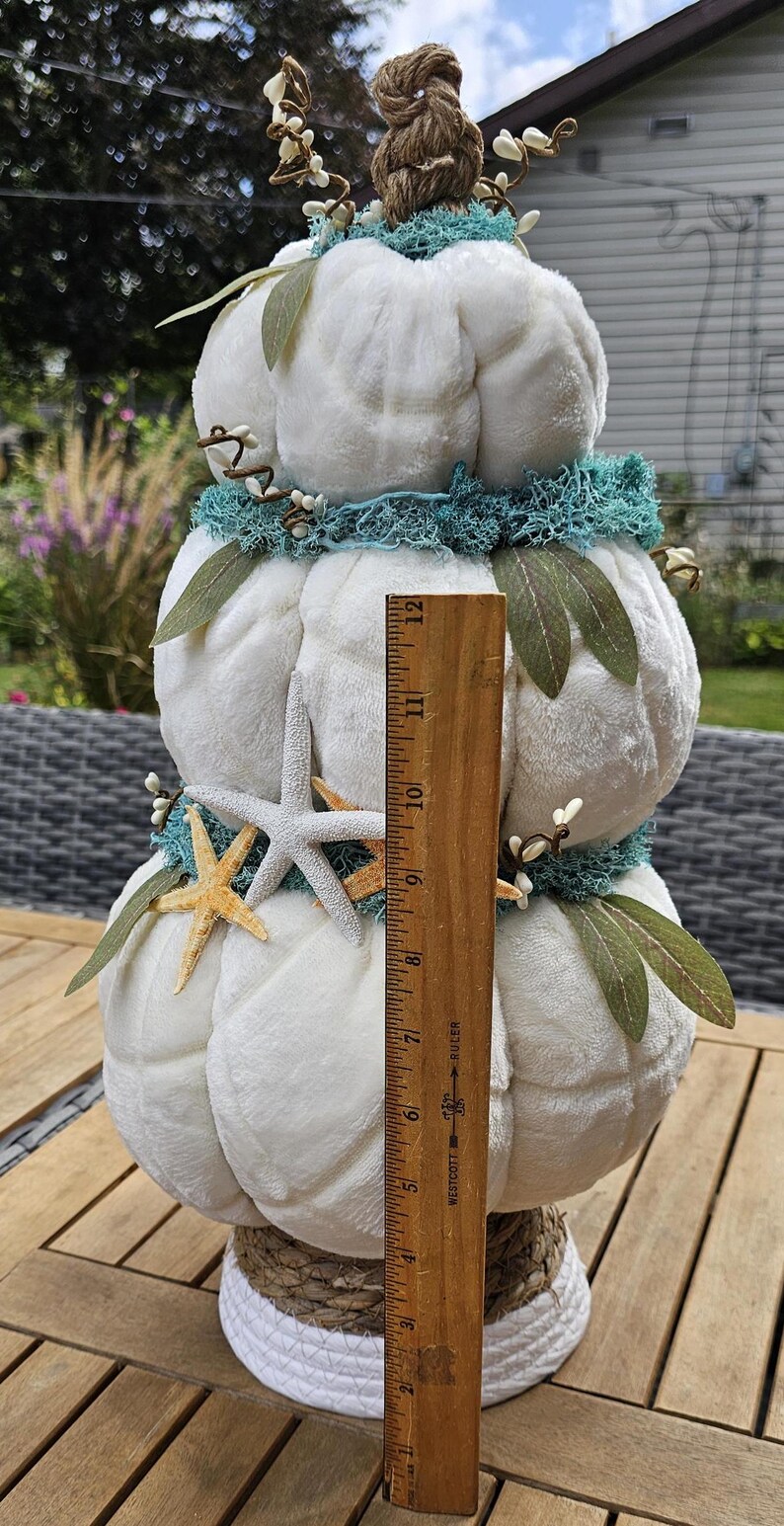 Topiary Star Fish Beachy Ocean Triple Pumpkin Fall Halloween Centerpiece Home Living Indoor ...