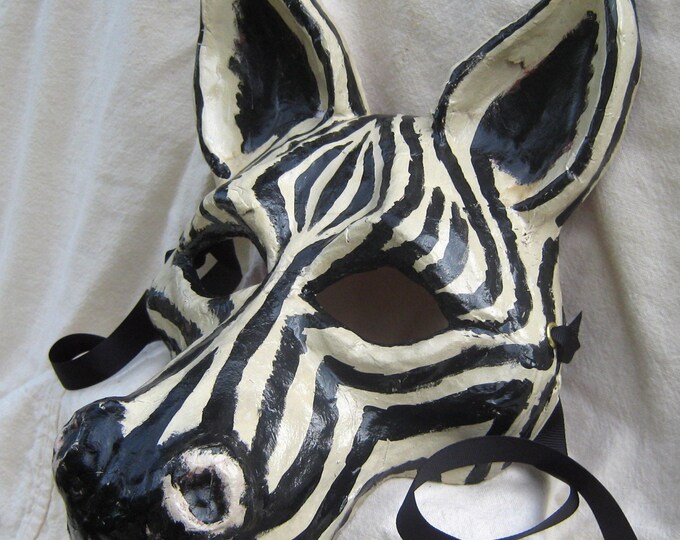 Zebra Paper Mache Mask - Etsy