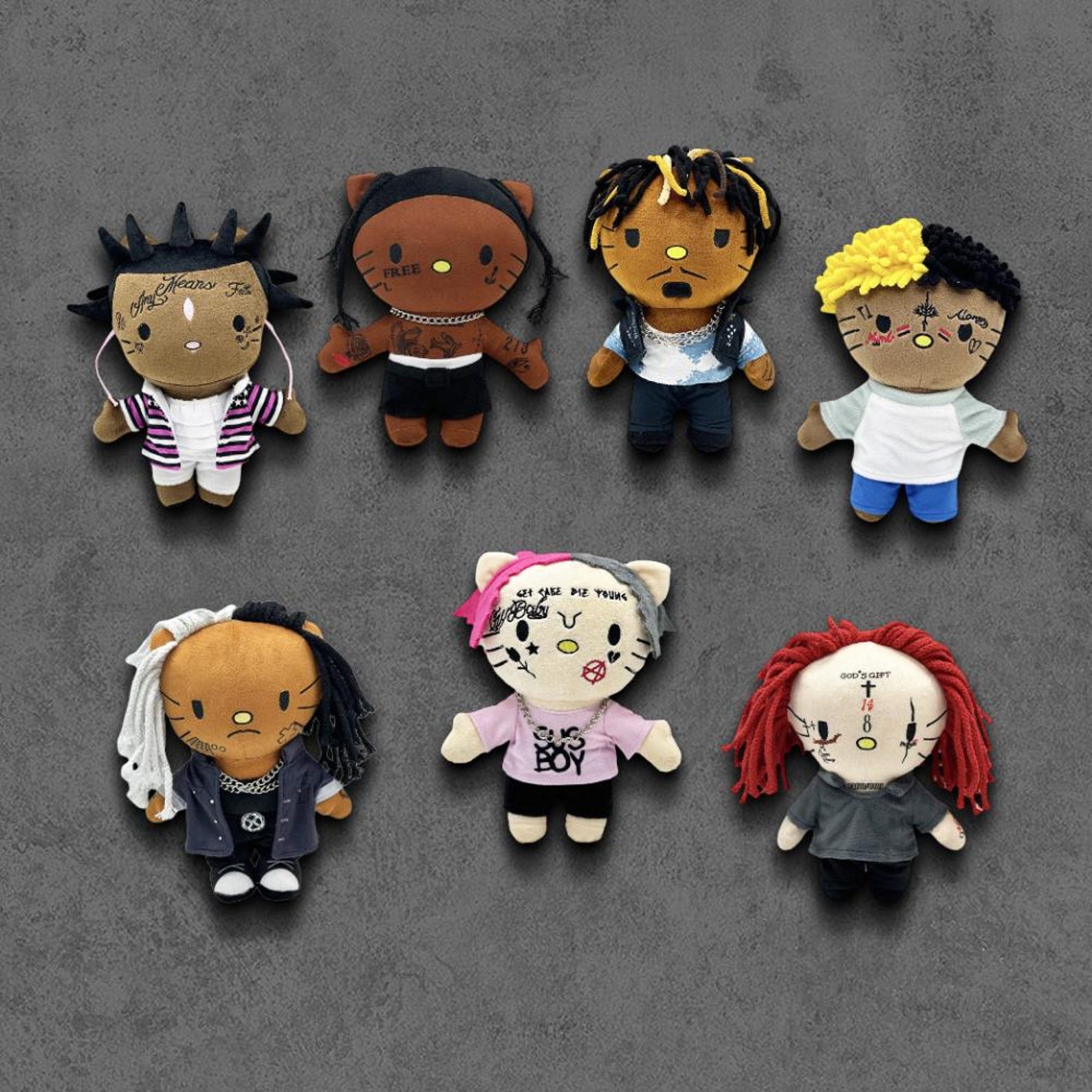 Hello Kitty Artist Rapper Plushies | Travis Scott, Xxxtentacion ...