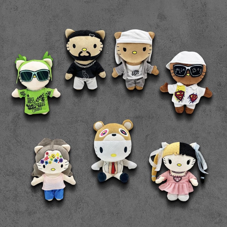 Hello Kitty Artist Rapper Plushies | Billie Eilish, Drake, Eminem ...