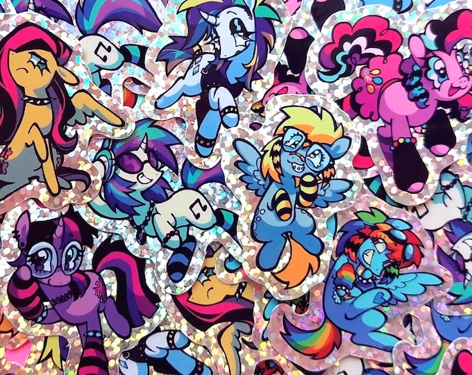 MLP Alt Ponies 1.5" Glitter Stickers - Etsy