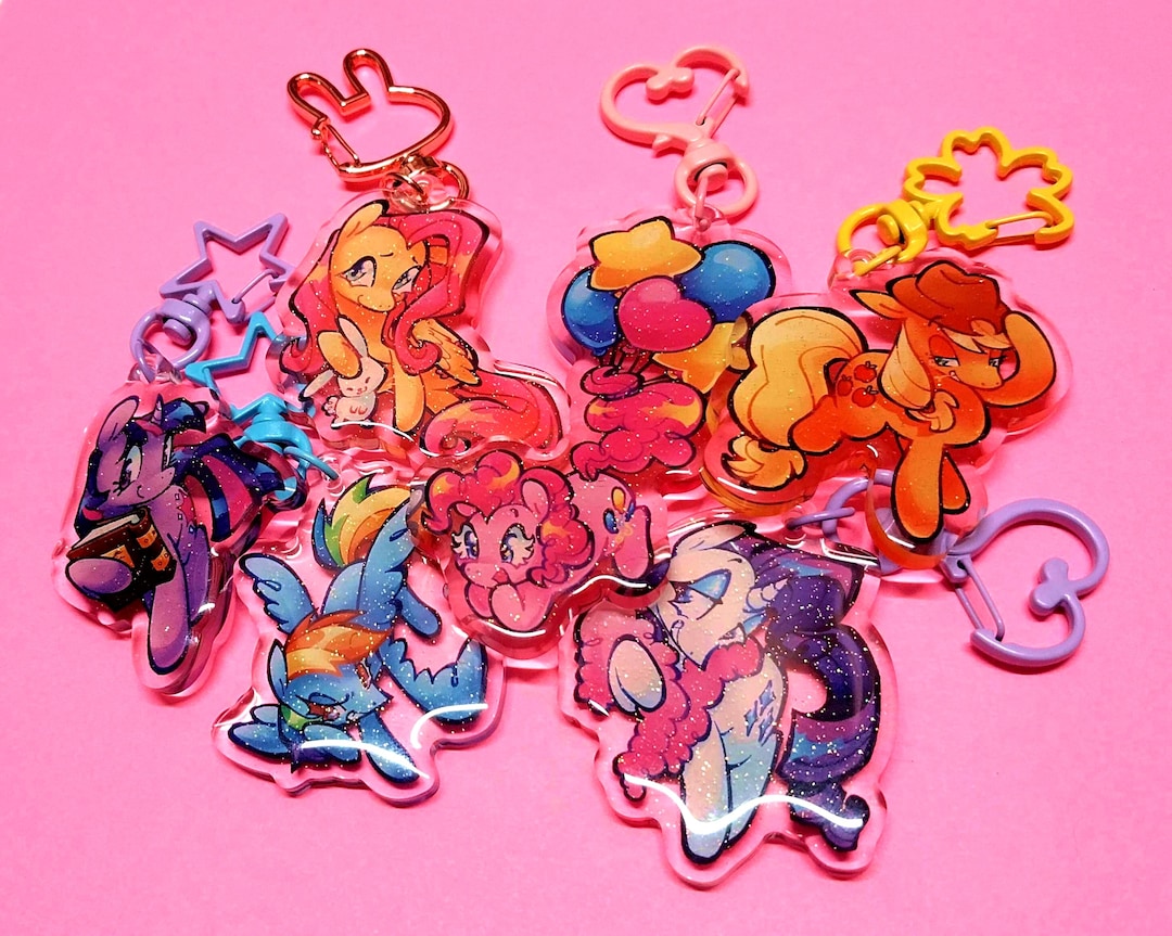 MLP Glitter Epoxy Keychains - Etsy