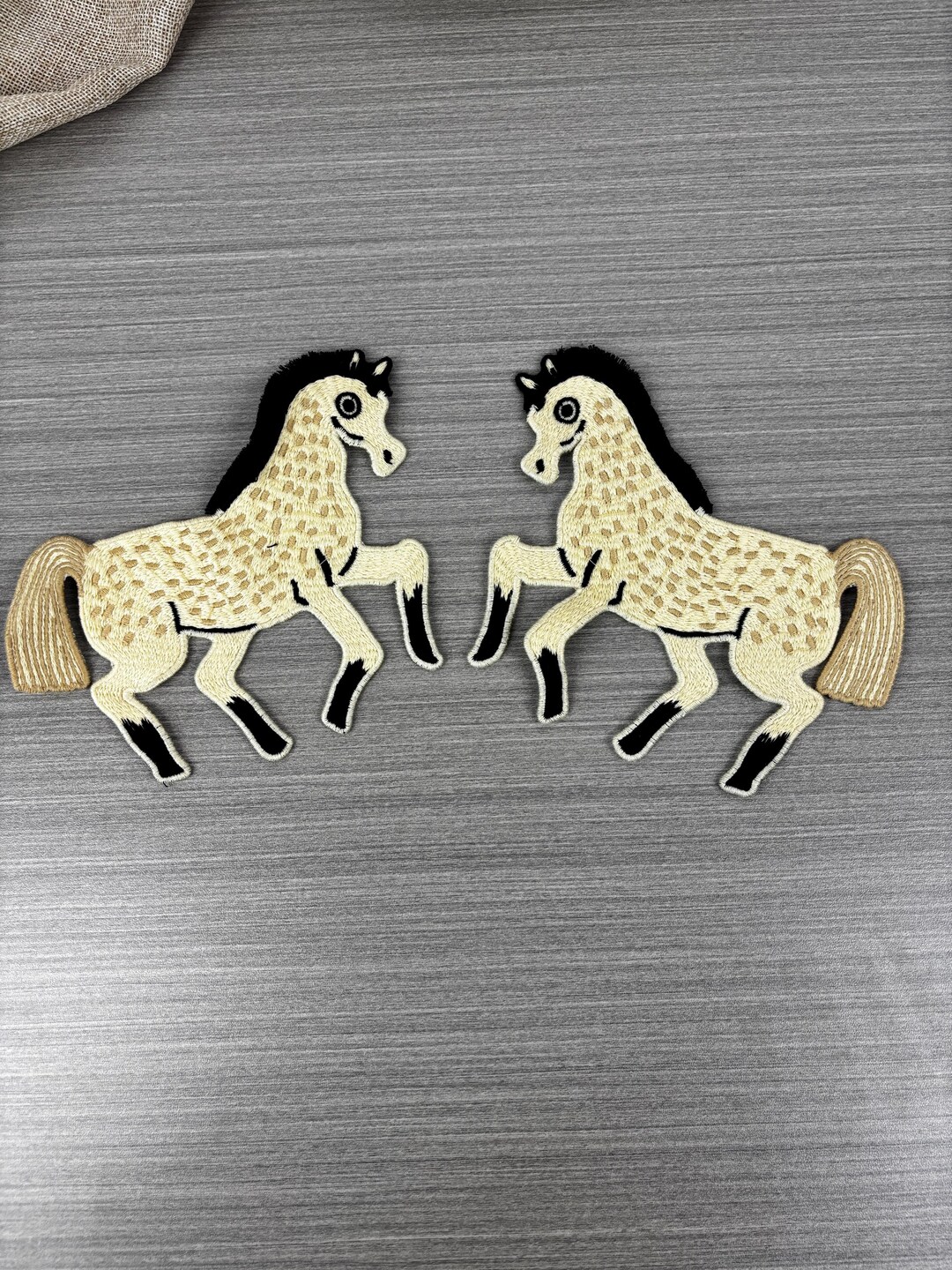 A Pair of Horse Decal Patches Are Used for Decorating Jackets, T-shirts ...