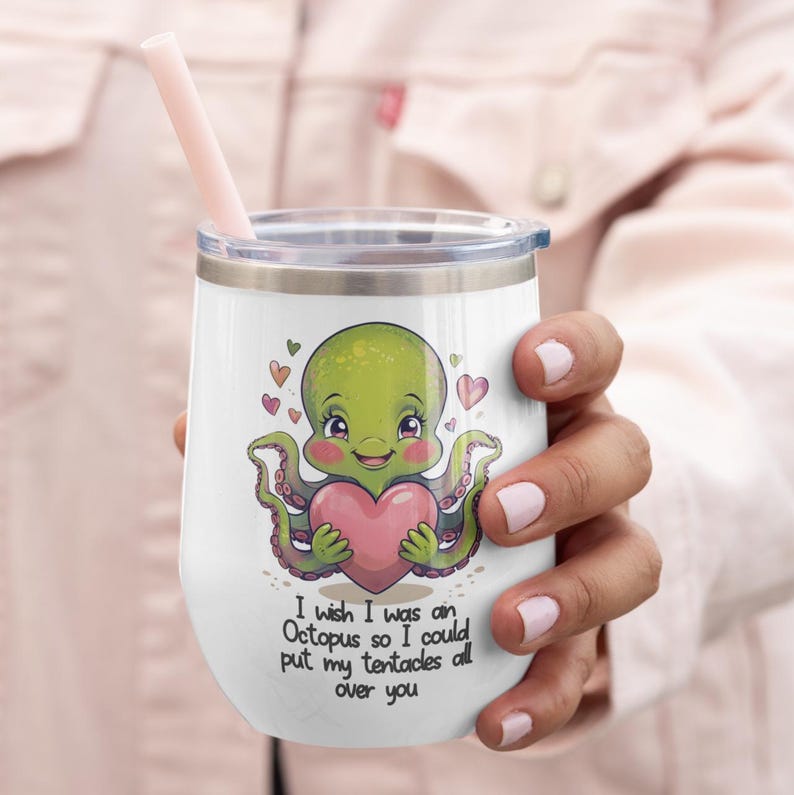 Valentine Octopus PNG, Octopus Sublimation, Funny Art Design, Funny ...