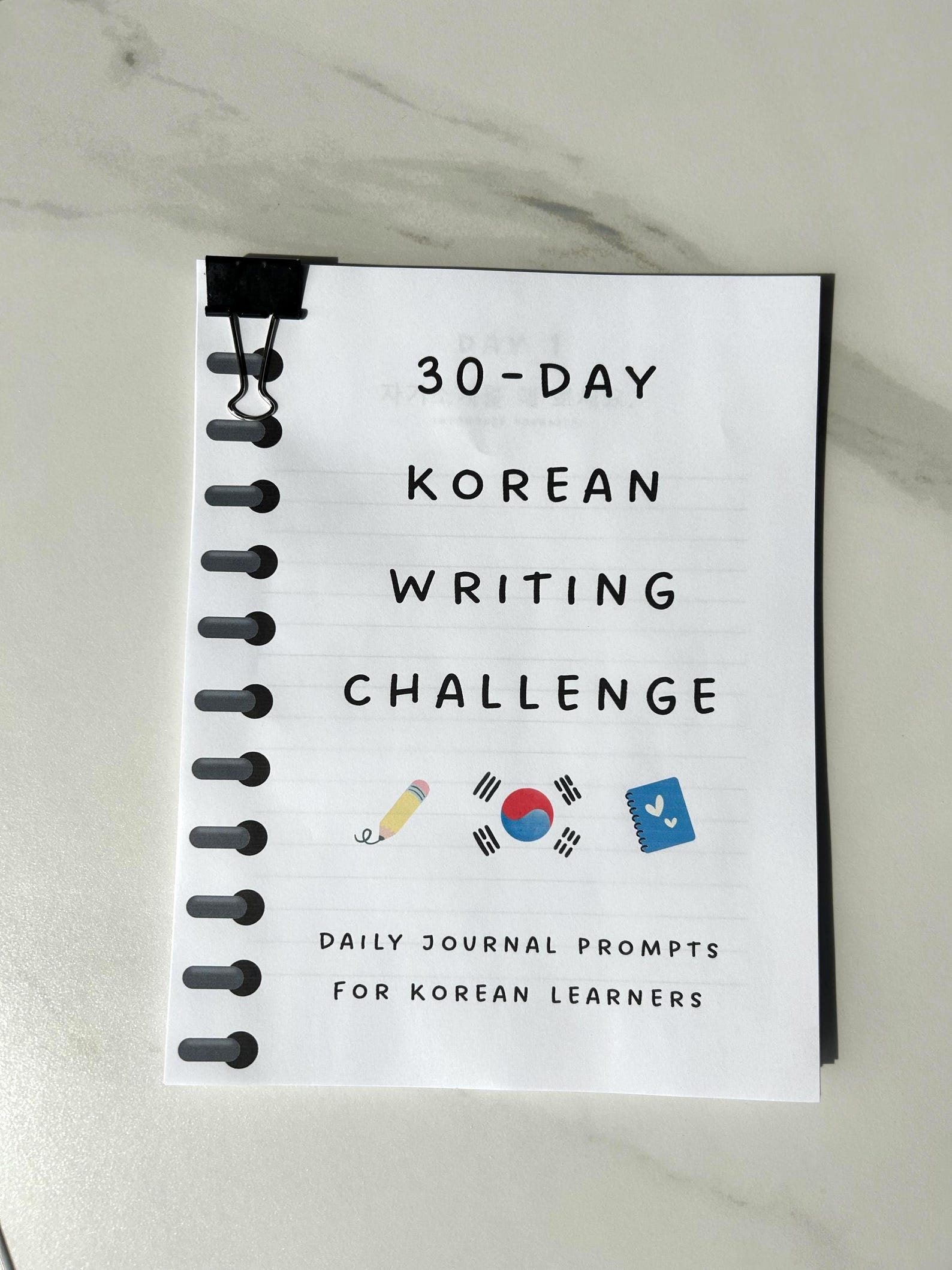 30-day Korean Writing Challenge Journal - Etsy