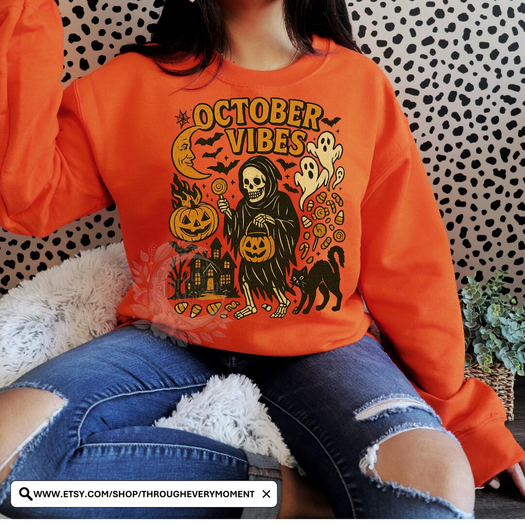 October Vibes PNG: Halloween Sublimation Design (digital Download) - Etsy