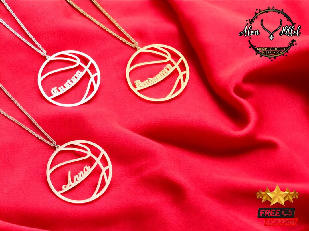Custom Basketball Necklace | Personalized Name and Number Pendant ...