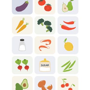 Food Memory Game for Kids and Adults | Fun & Educational - Etsy