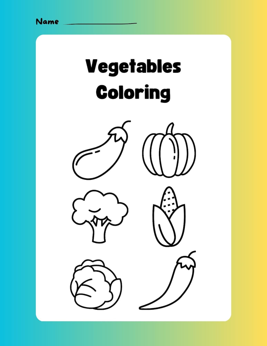 Vegetable Coloring Book for Kids and Adults | Fun & Educational - Etsy
