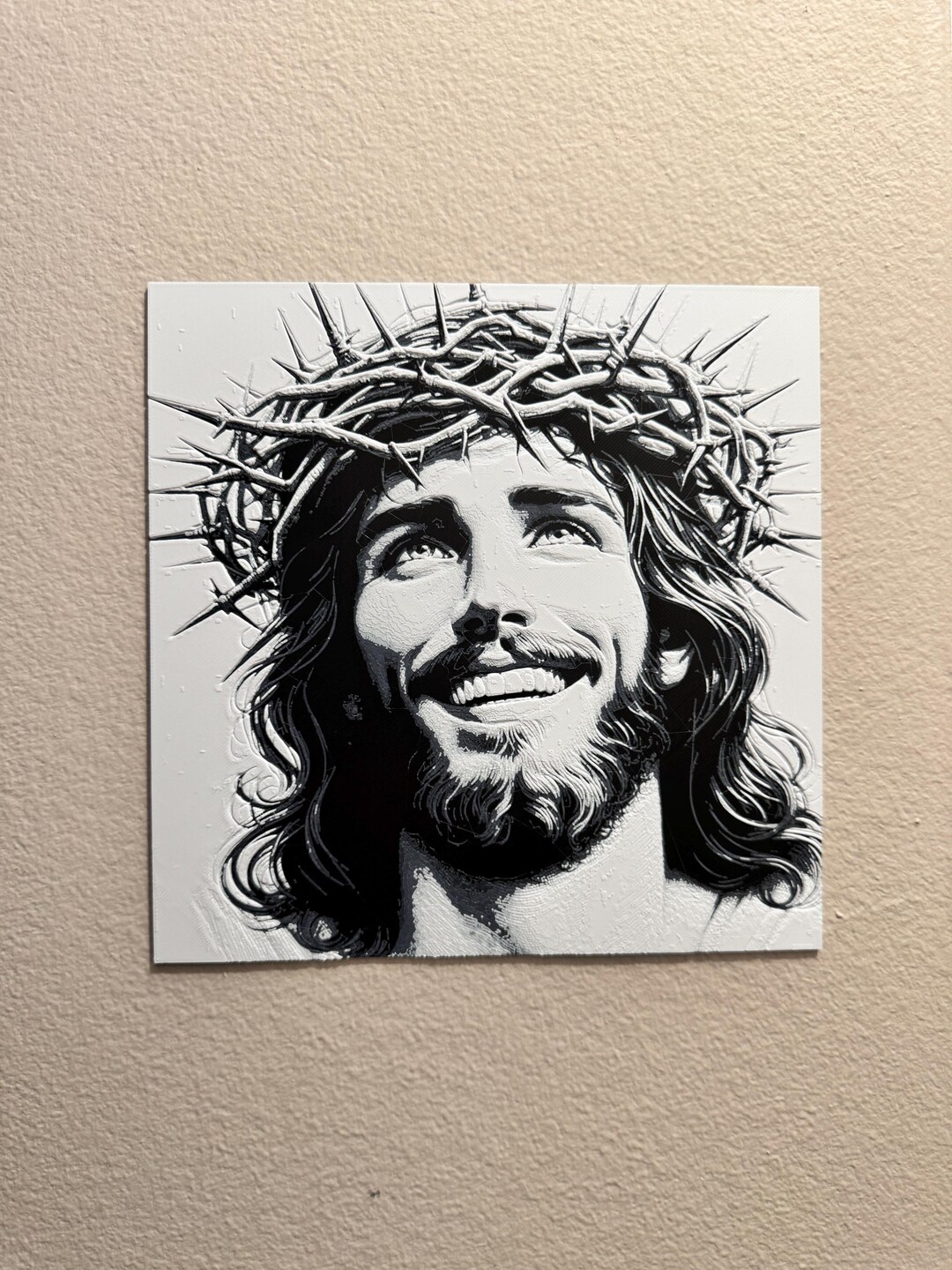 Jesus Christ 3D Printed Hueforge Art - Christian Wall Decor Gift - Etsy