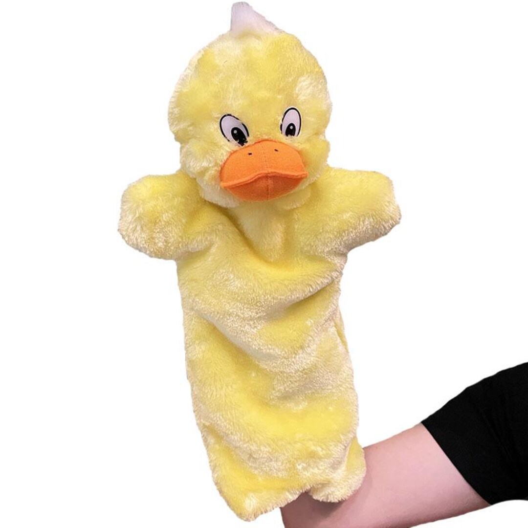 Yellow Duck Hand Puppet Plush Toy, Soft Animal Hand Doll for Kids ...