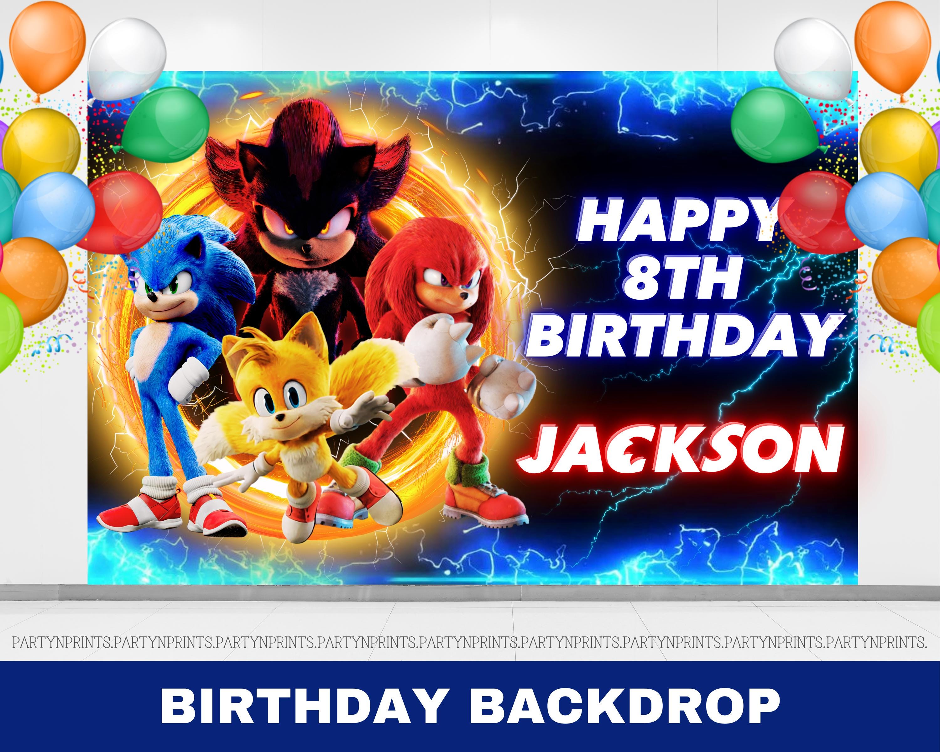 Sonic 3 Birthday Backdrop, Sonic the Hedgehog 3 Birthday Party Backdrop ...