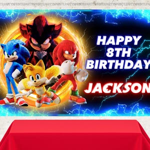 Sonic 3 Birthday Backdrop, Sonic the Hedgehog 3 Birthday Party Backdrop ...